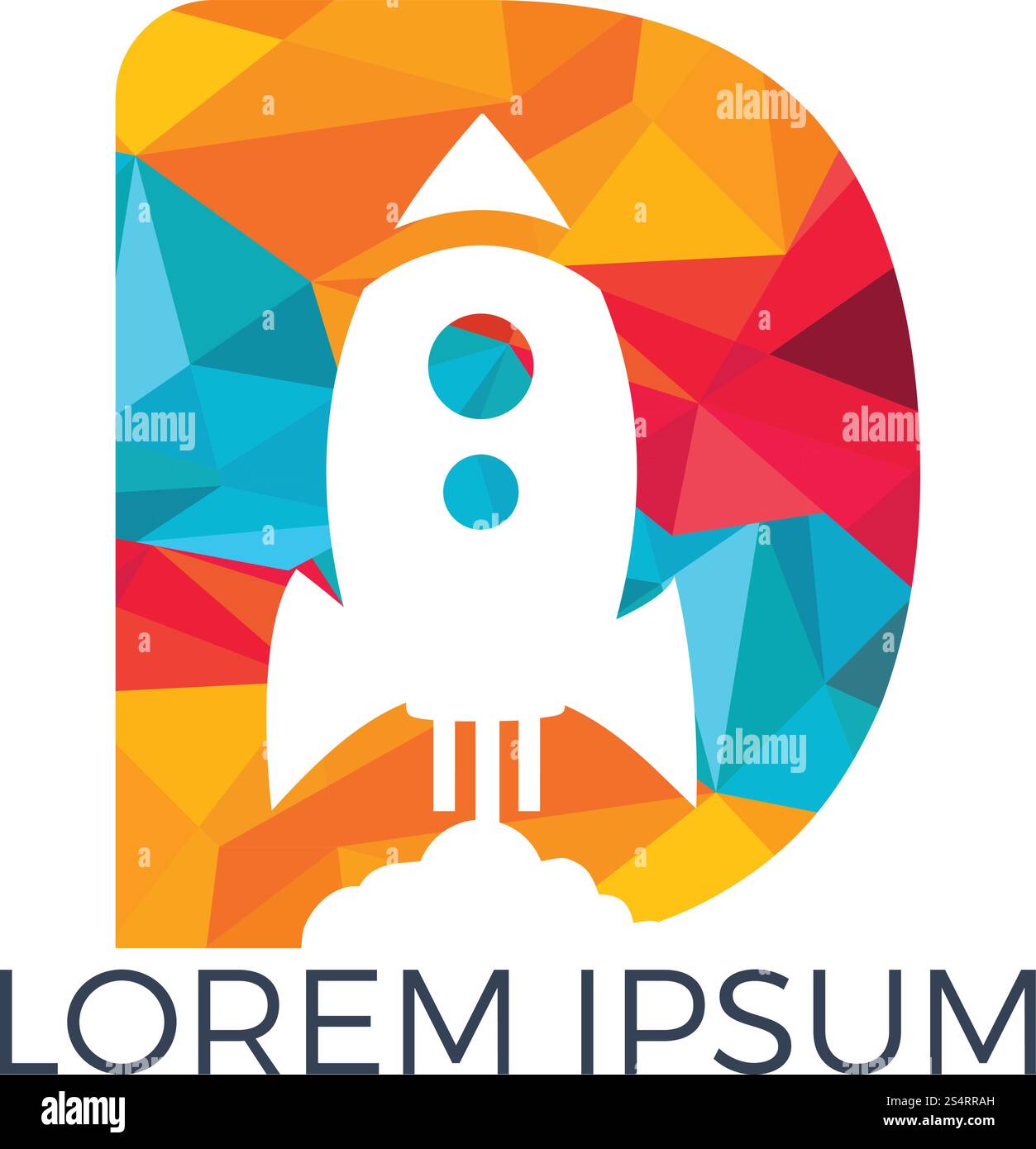 Letter D Rocket Logo Design. Letter D Logo With Rocket Launch Inside ...