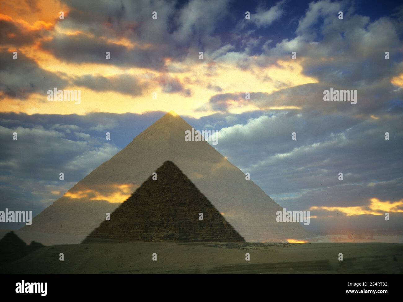 the Pyramids of Giza near the city of Cairo in Egypt in North Africa ...