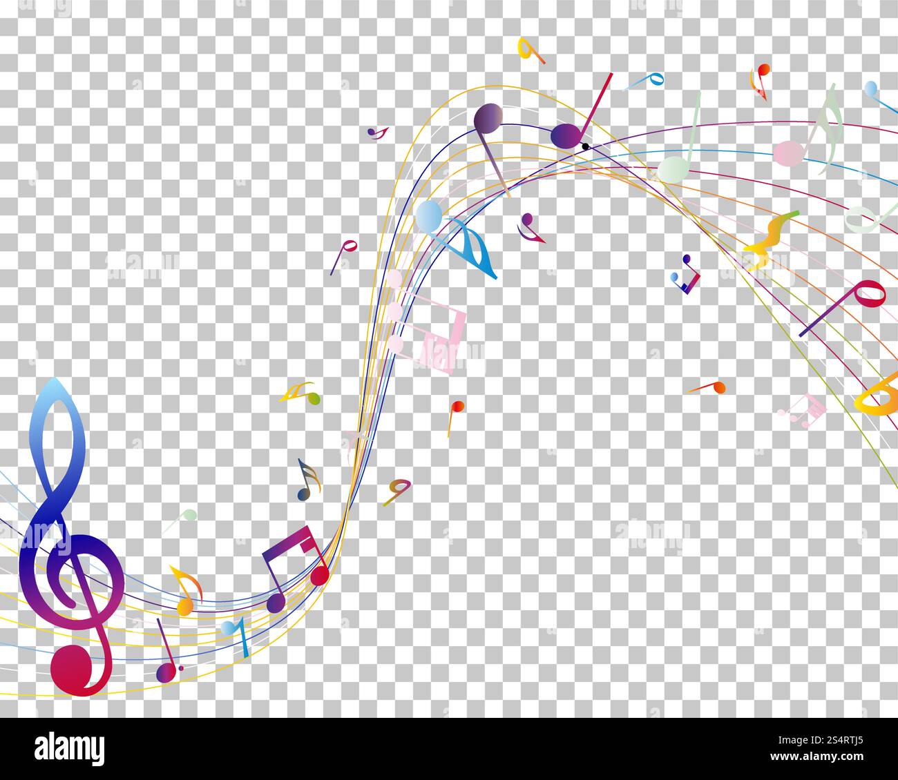 Musical Notes Design With Transparency Grid on Back. Vector ...