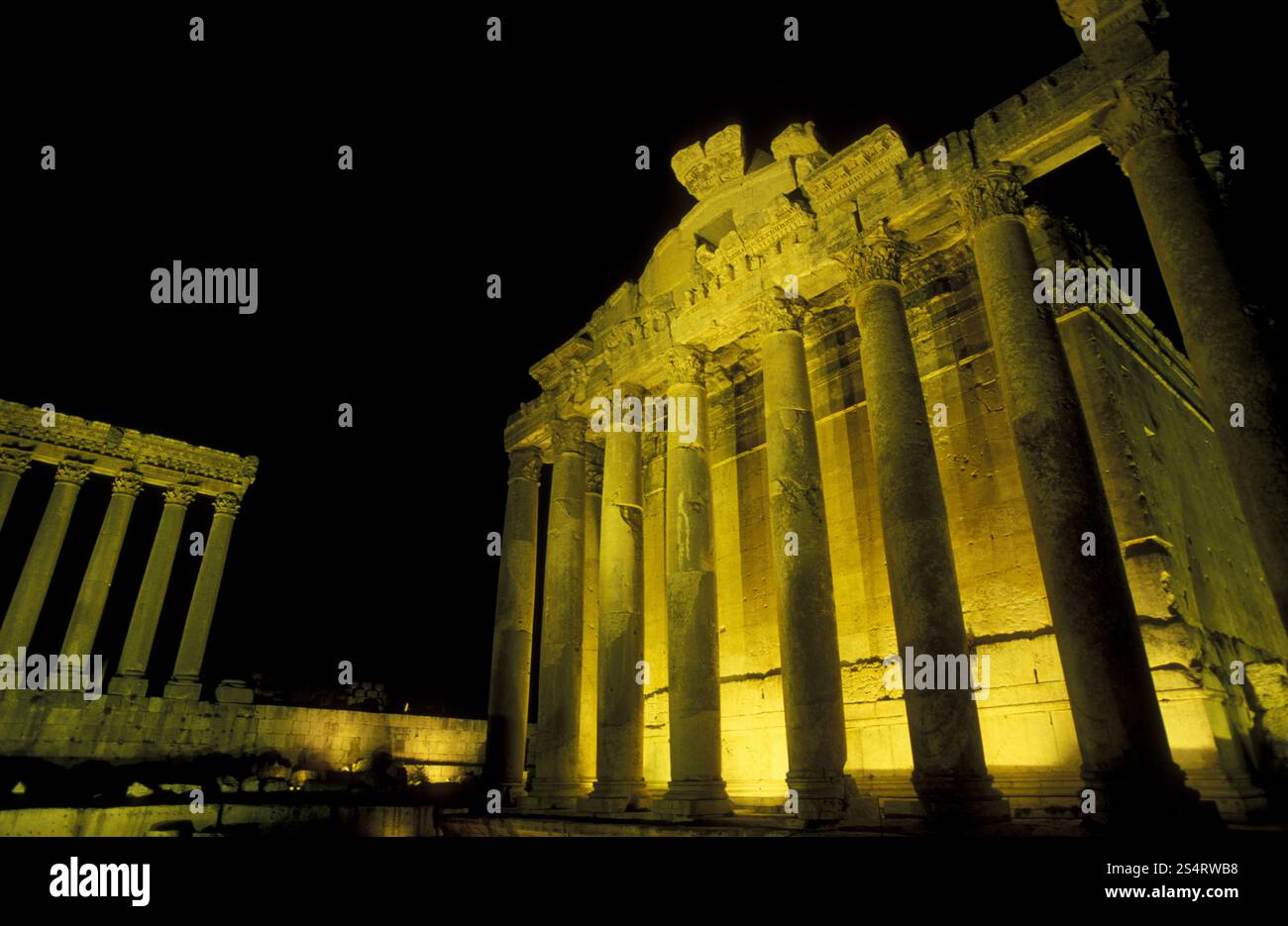 The temple city of Baalbek in the east of Lebanon in the middle east ...
