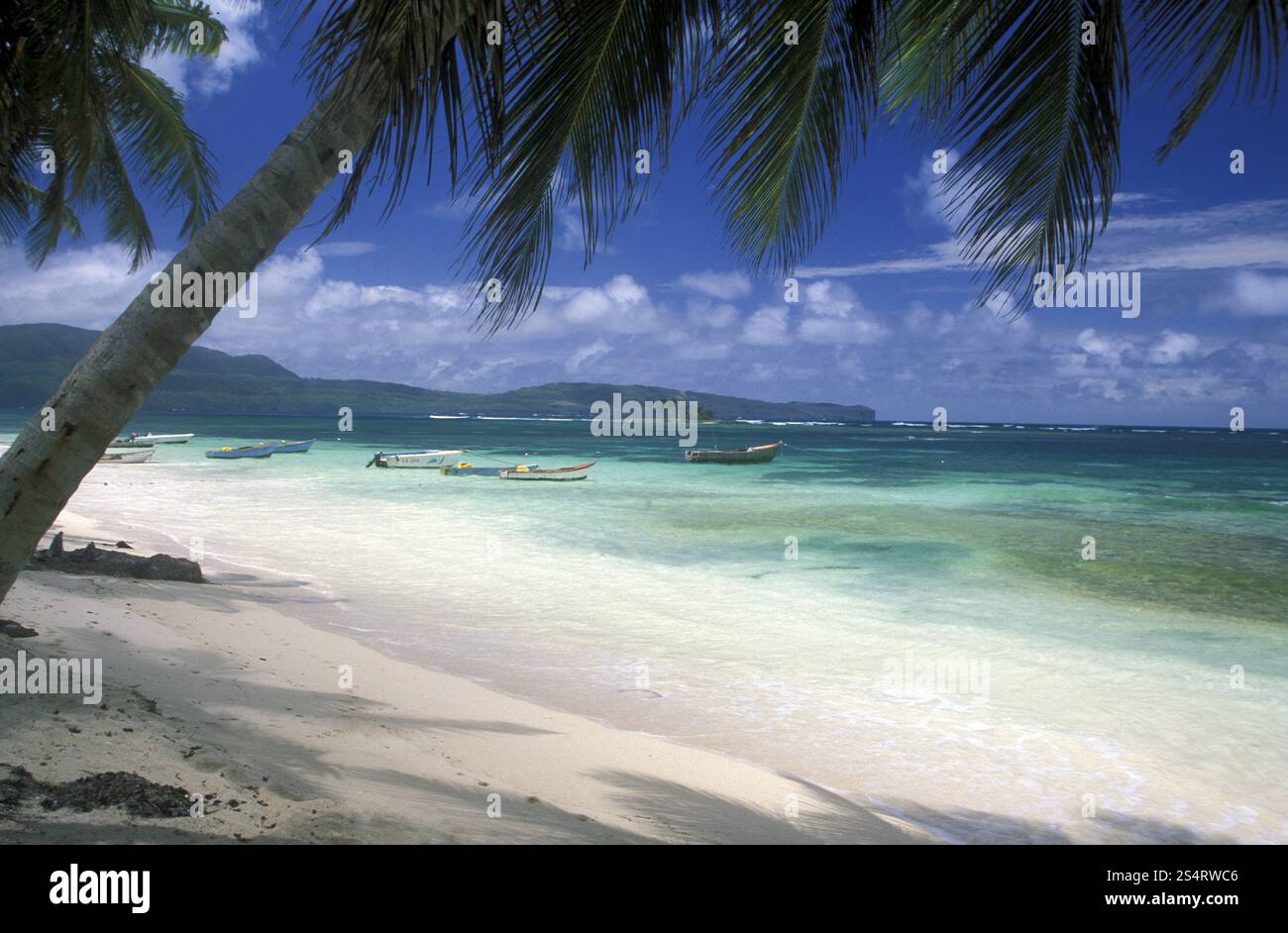 a Beach at the Village of Las Terrenas on Samanaon in The Dominican ...