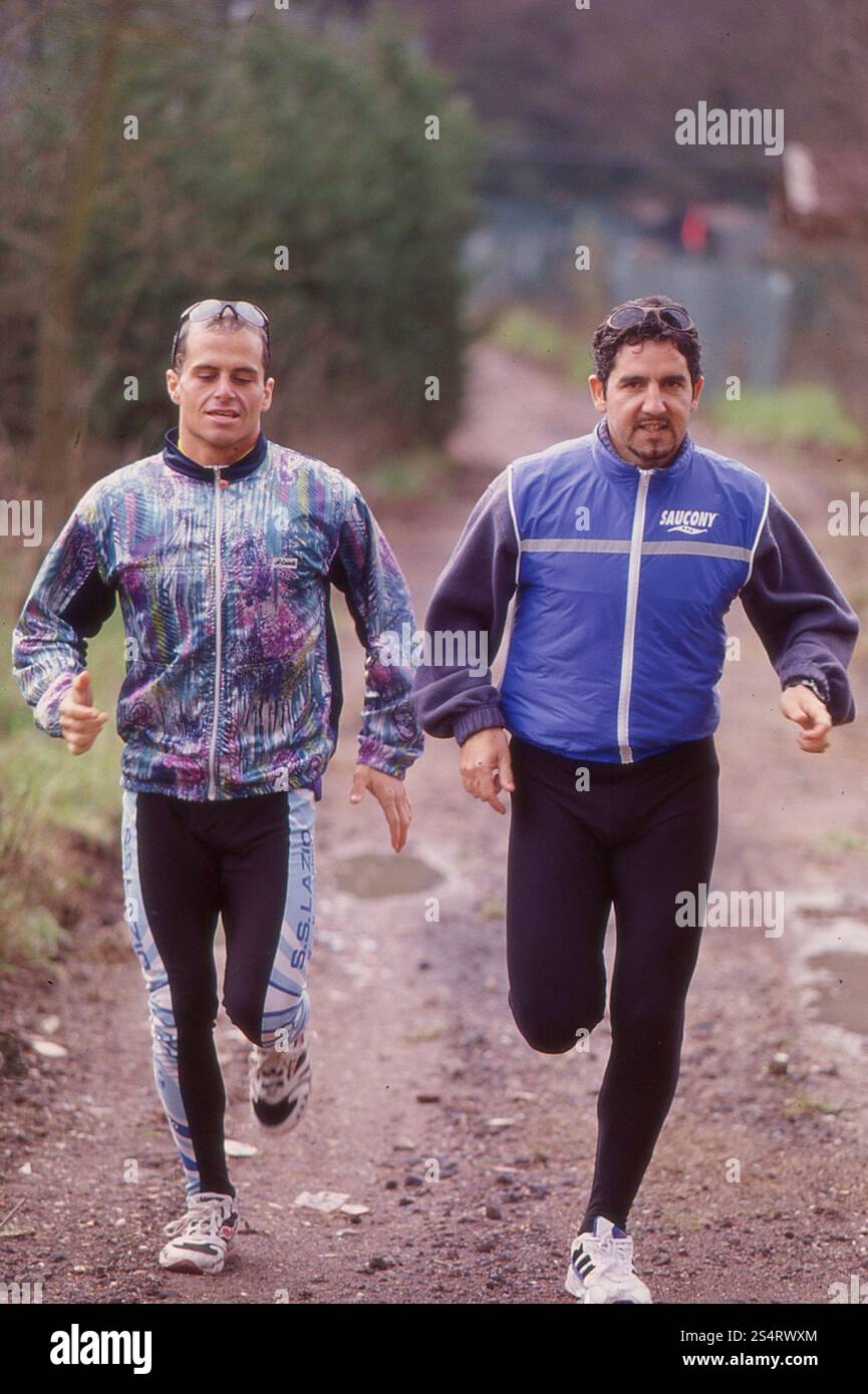 Italian triathlon athletes Cristiano Corsini and Antonio Camposeo ...