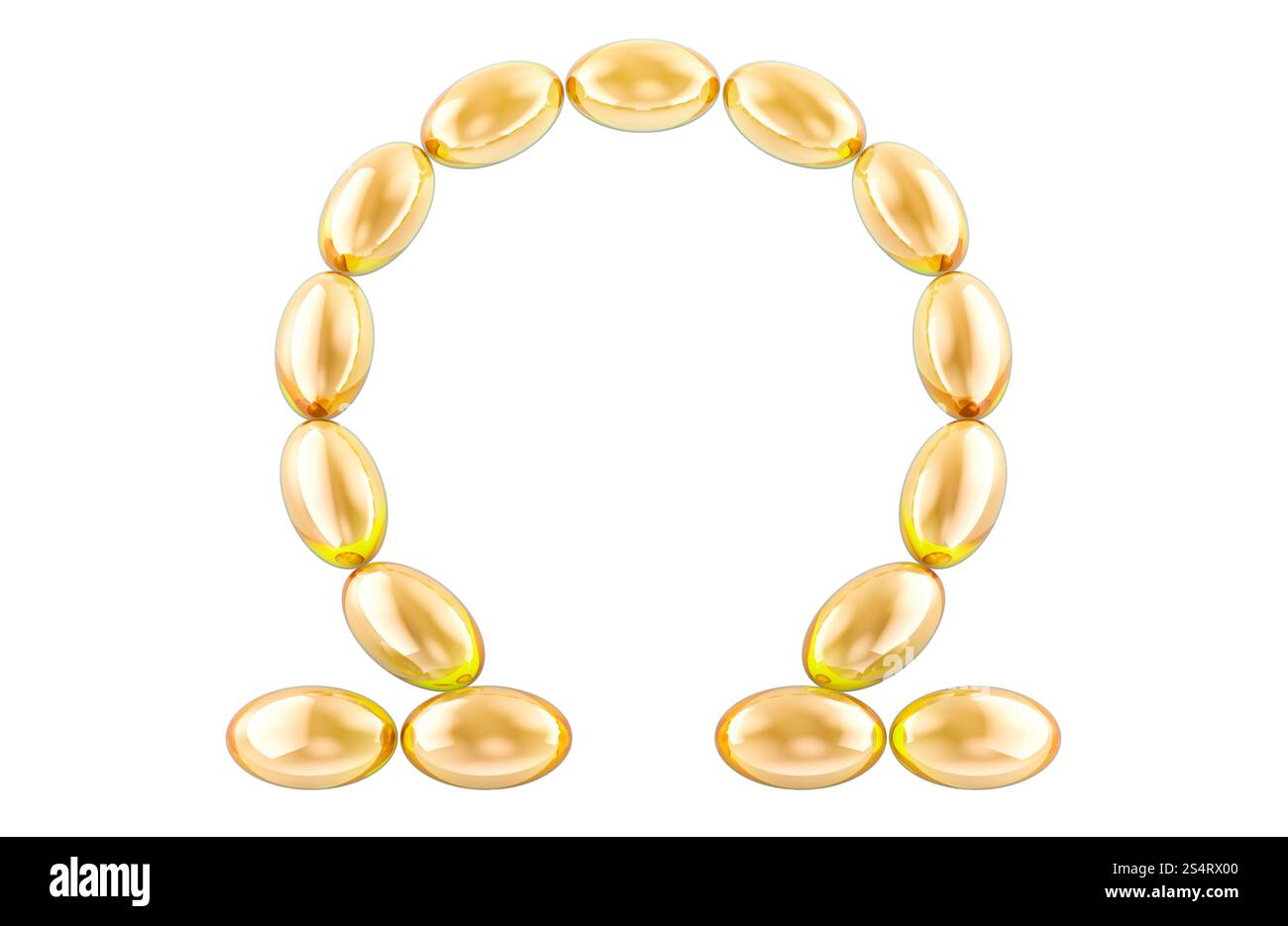 Fatty acid, omega 3 capsules. Yellow Soft Gelatin Capsules in shaped of ...