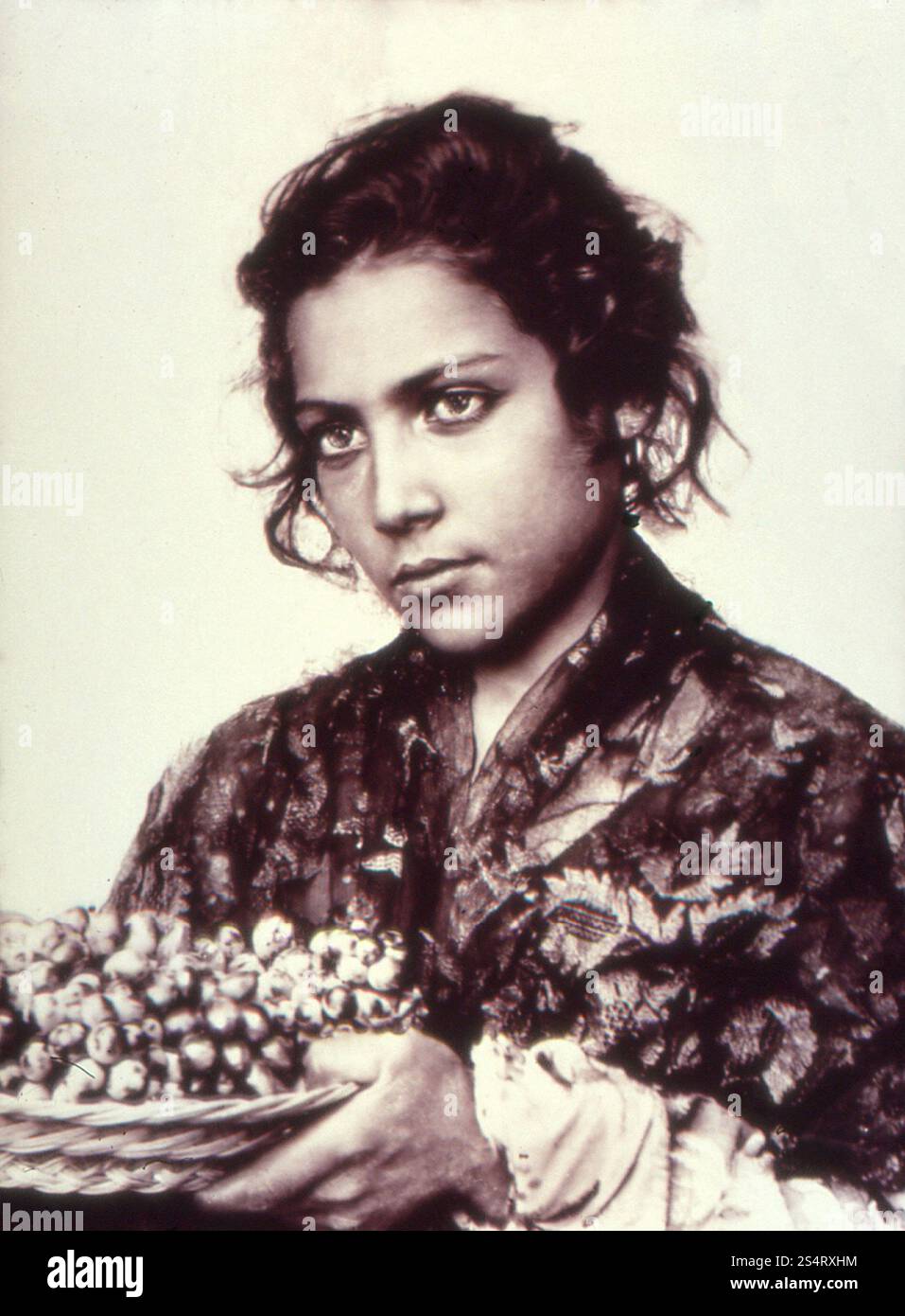Portrait of young Sicilian girl with a bunch of grapes, by German ...