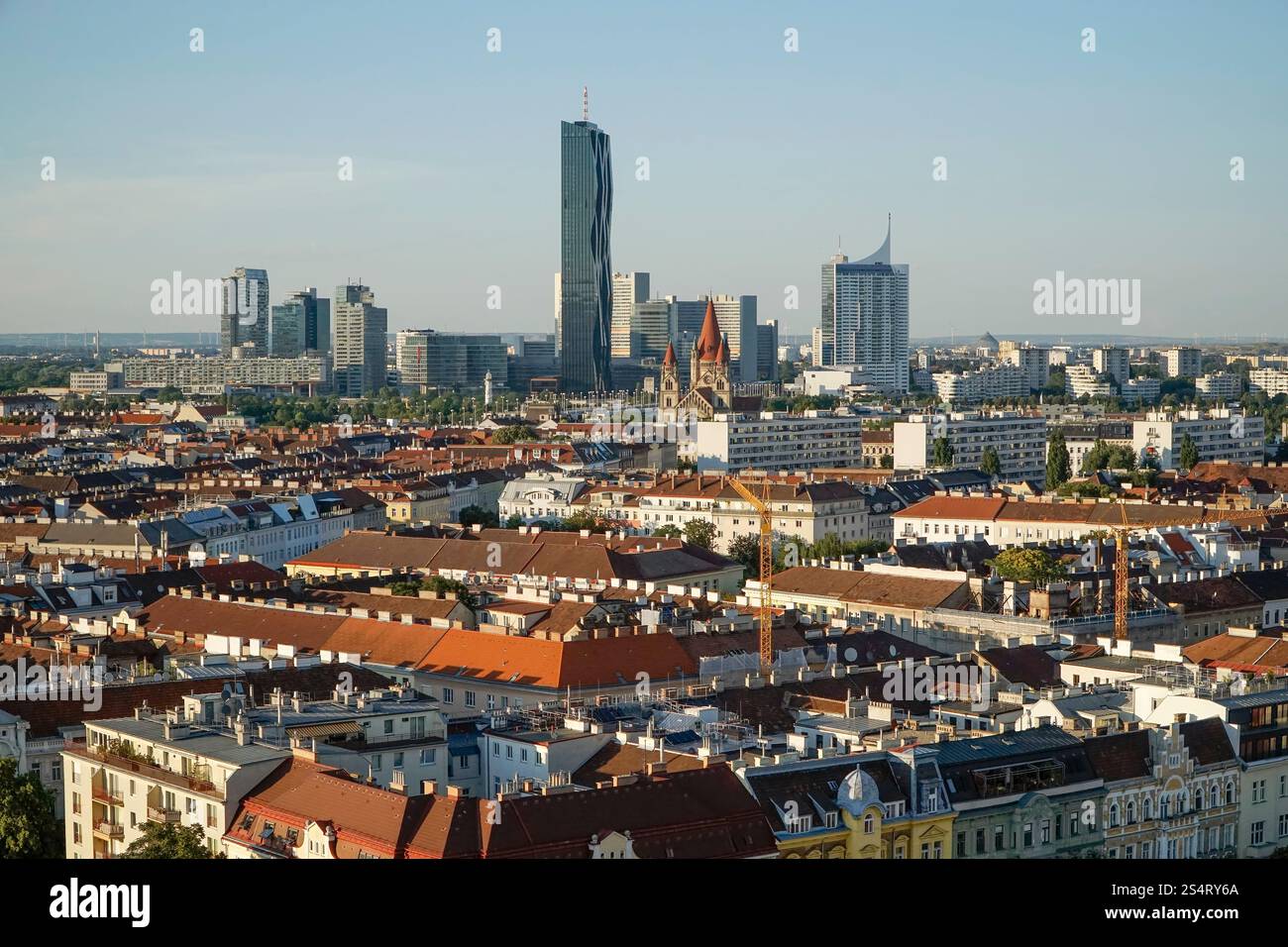 Vienna, Austria - July 1, 2016: Exterior shot of St. Francis of Assisi ...
