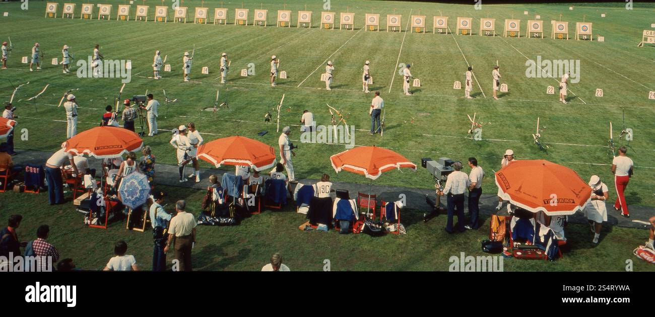 Olympic shooting range at the Krylatskoye canal during archery ...