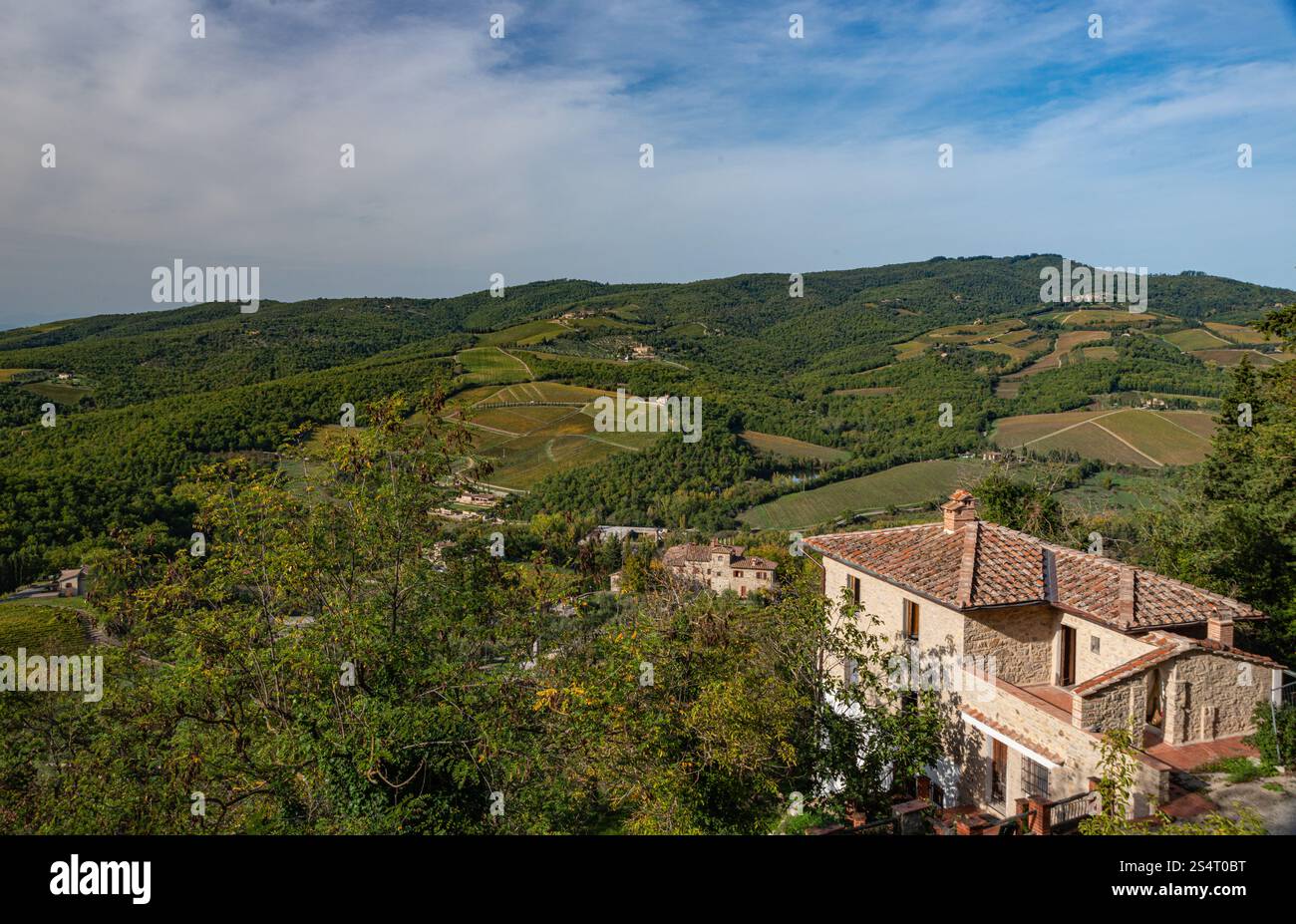 Tuscany countryside from the city of Radda in Chianti Stock Photo - Alamy