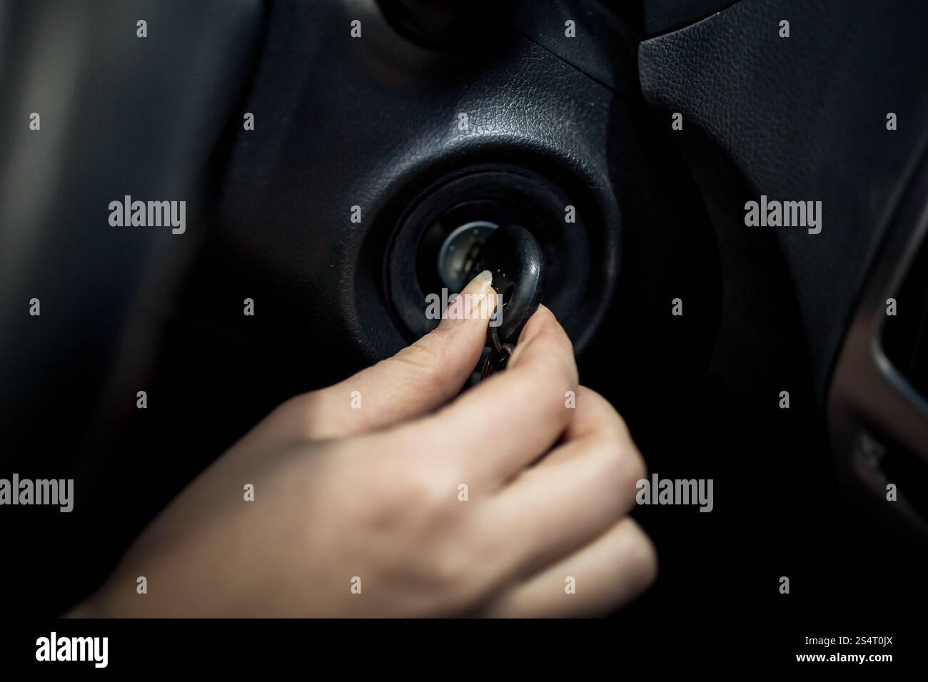 Woman inserting key lock hi-res stock photography and images - Alamy