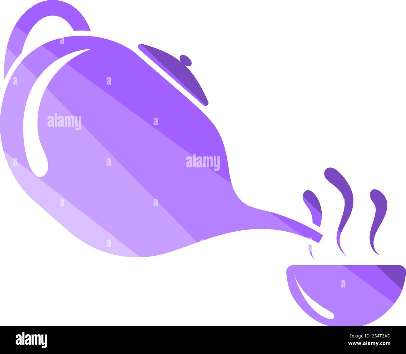 SPA Tea Pot With Cup Icon. Flat Color Ladder Design. Vector ...