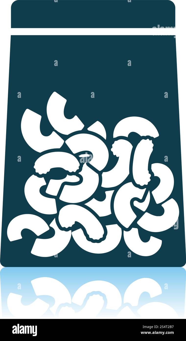 Macaroni Package Icon. Shadow Reflection Design. Vector Illustration ...