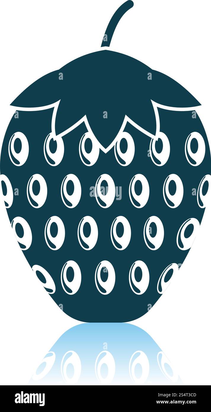 Icon Of Strawberry. Shadow Reflection Design. Vector Illustration Stock ...