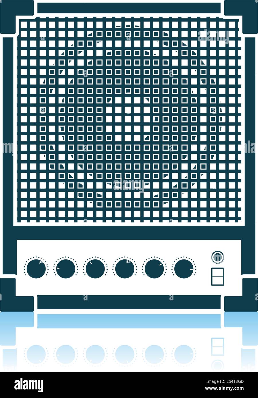 Audio Monitor Icon. Shadow Reflection Design. Vector Illustration Stock ...