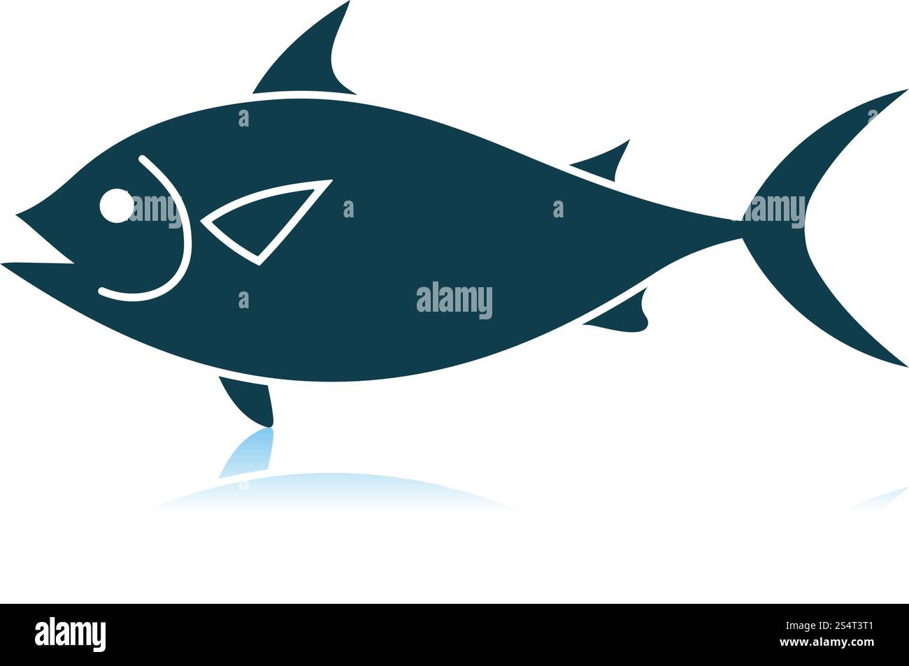 Fish Icon. Shadow Reflection Design. Vector Illustration Stock Vector ...