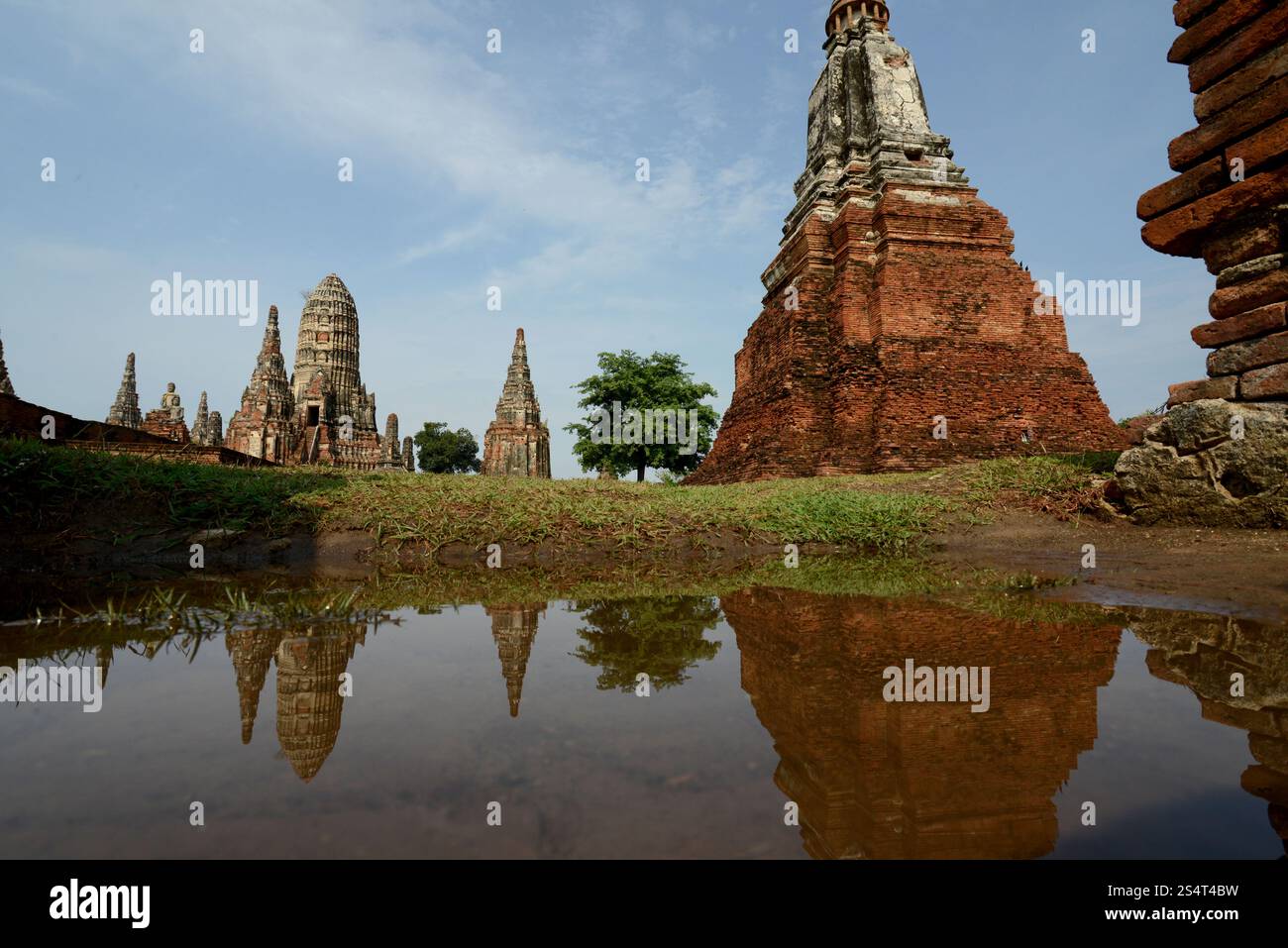 The Wat Chai Wattanaram Temple in City of Ayutthaya in the north of ...