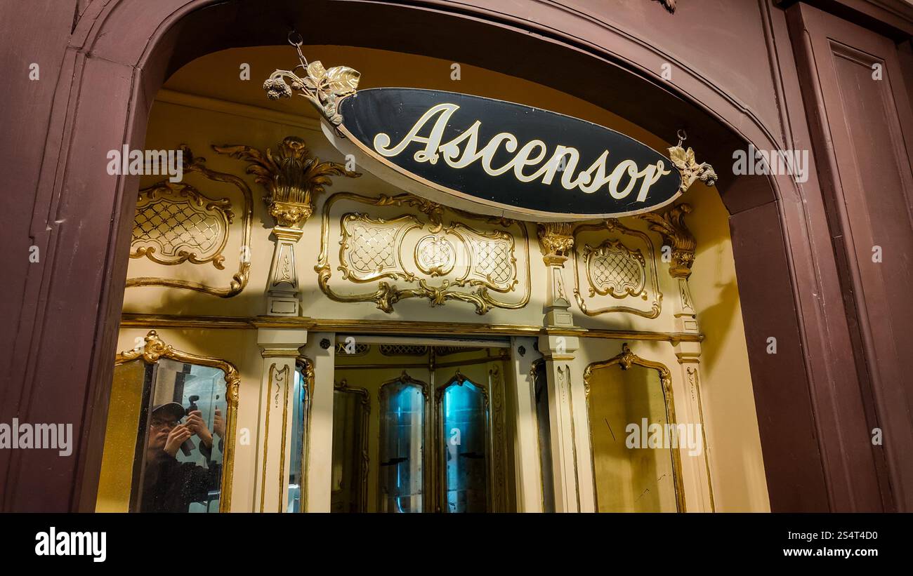 The Ascensor is an old lift, designed in the Art Nouveau style and ...