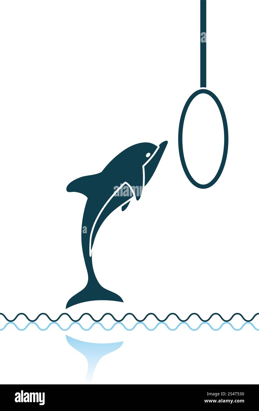 Jump Dolphin Icon. Shadow Reflection Design. Vector Illustration Stock ...