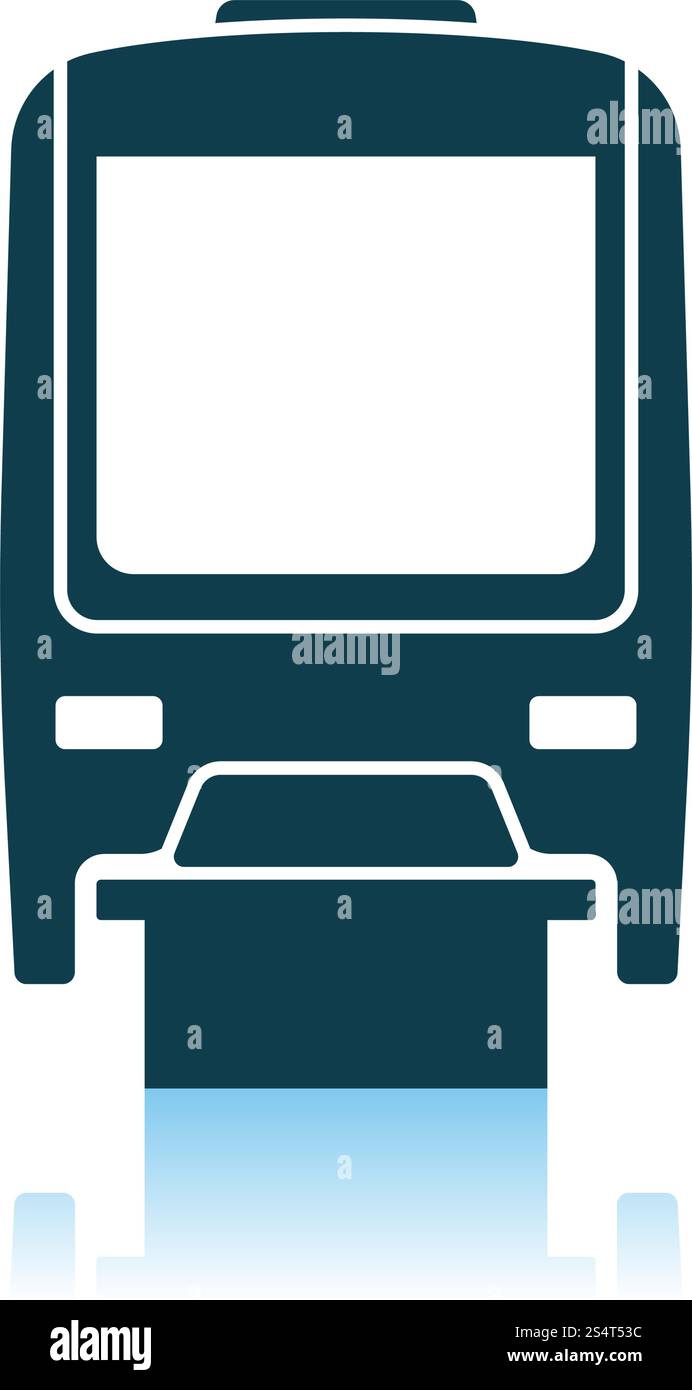 Monorail Icon Front View. Shadow Reflection Design. Vector Illustration ...