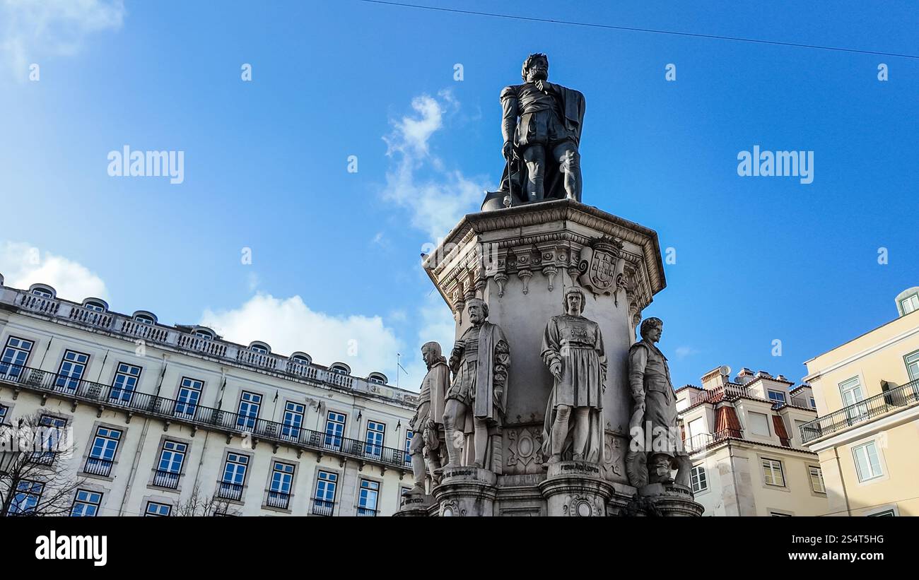 The statue standing in Praça Luís de Camões in Lisbon commemorates the ...