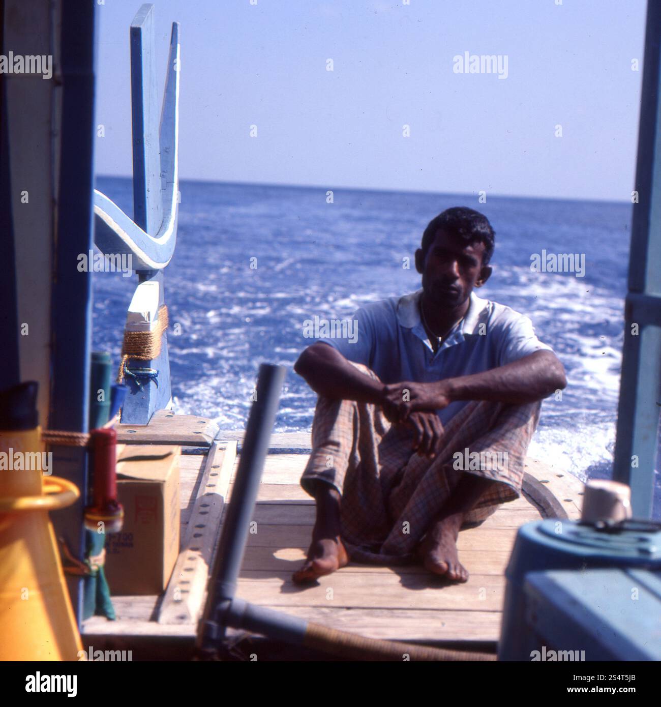 Maldives native on a boat, Maldives 1990s Stock Photo - Alamy