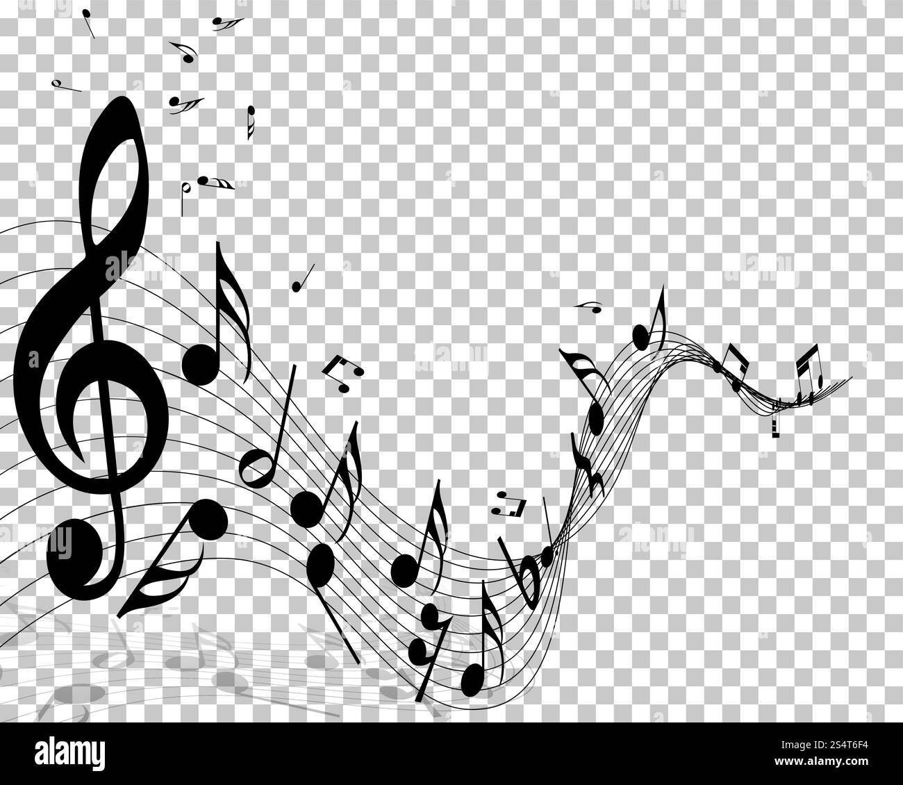 Musical notes staff background with lines. Vector illustration Stock ...