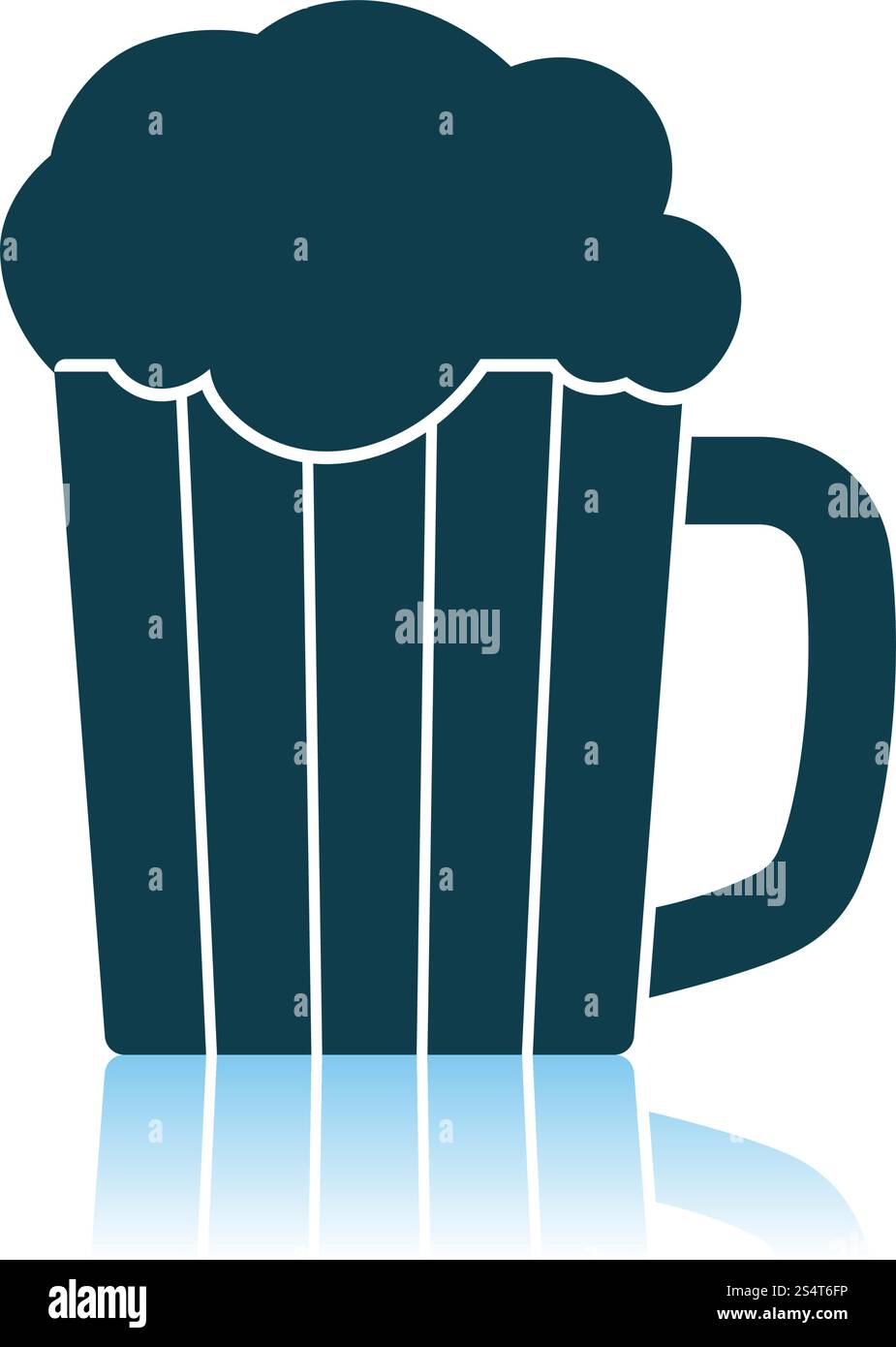 Mug Of Beer Icon. Shadow Reflection Design. Vector Illustration Stock ...