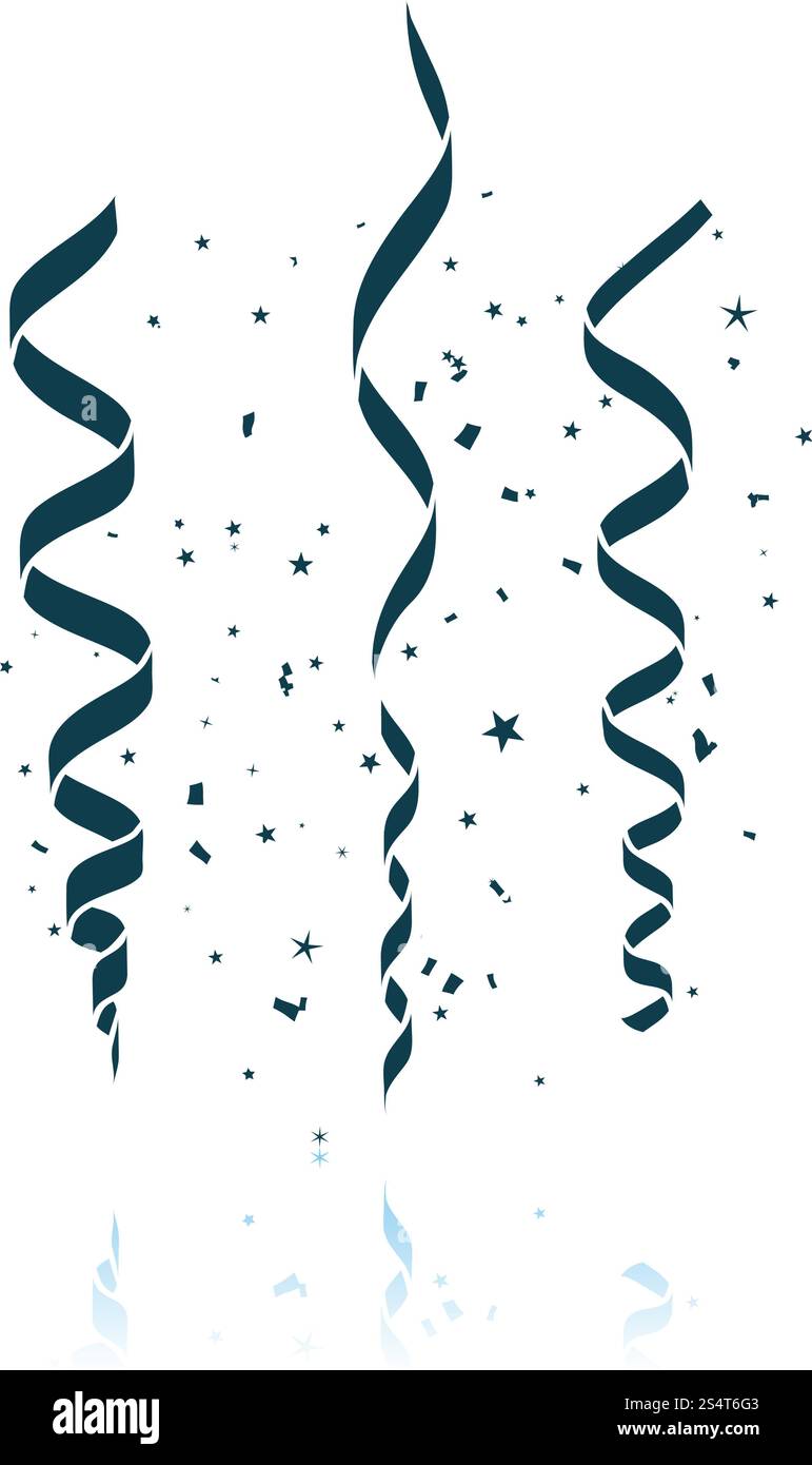 Party Serpentine Icon. Shadow Reflection Design. Vector Illustration ...