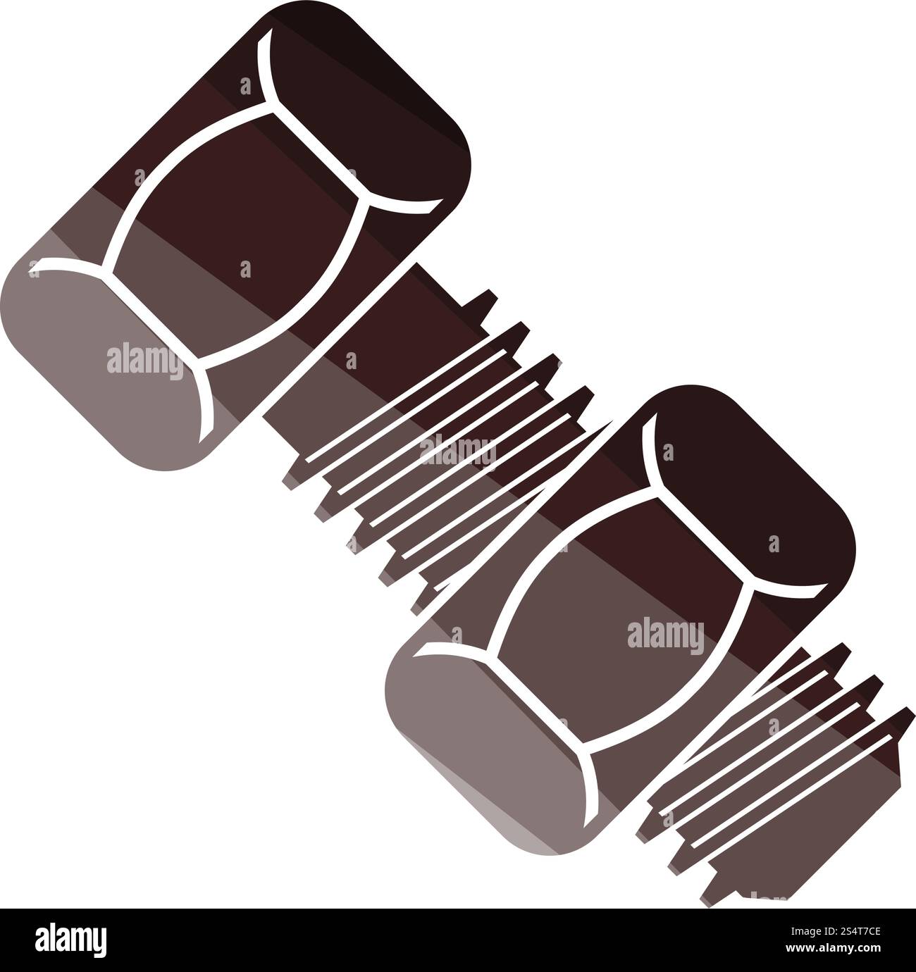 Icon Of Bolt And Nut. Flat Color Ladder Design. Vector Illustration ...