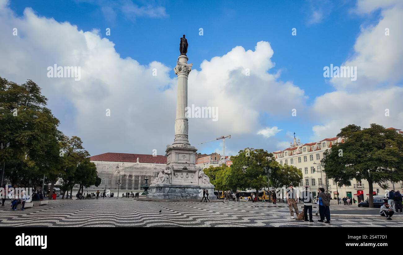 The Column of Pedro IV is a monument in Praça Dom Pedro IV, Lisbon ...