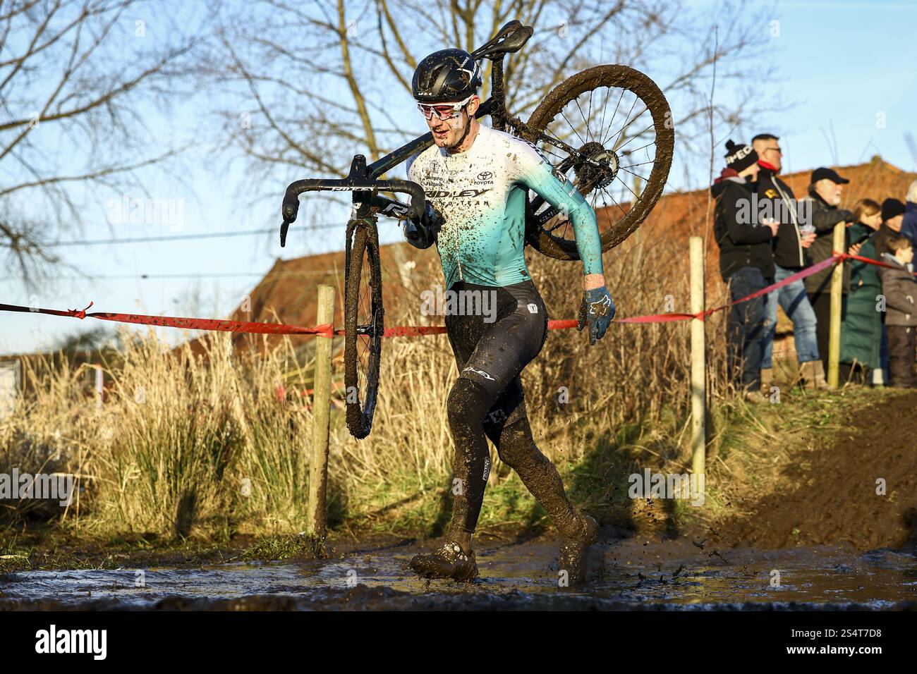 Otegem, Belgium. 13th Jan, 2025. Belgian Daan Soete pictured in action ...