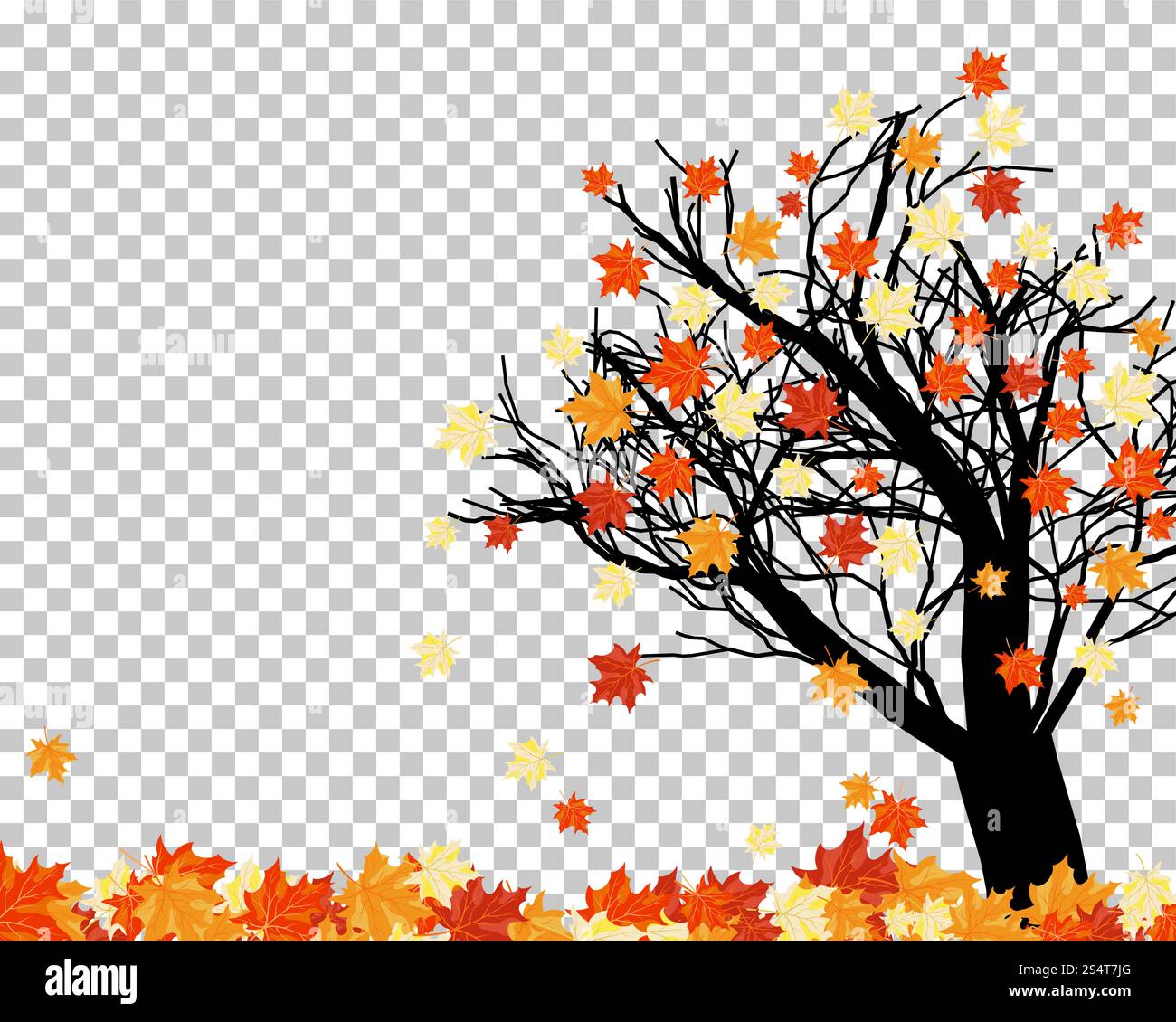 Autumn maples falling leaves background. Vector illustration Stock ...