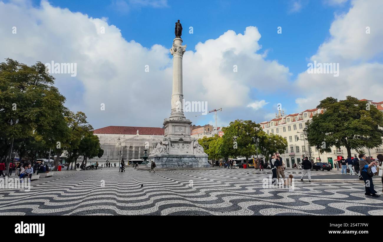The Column of Pedro IV is a monument in Praça Dom Pedro IV, Lisbon ...