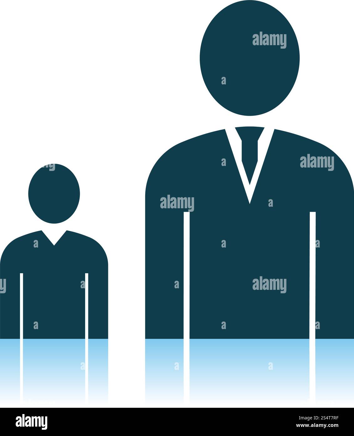 Man Boss With Subordinate Icon. Shadow Reflection Design. Vector ...