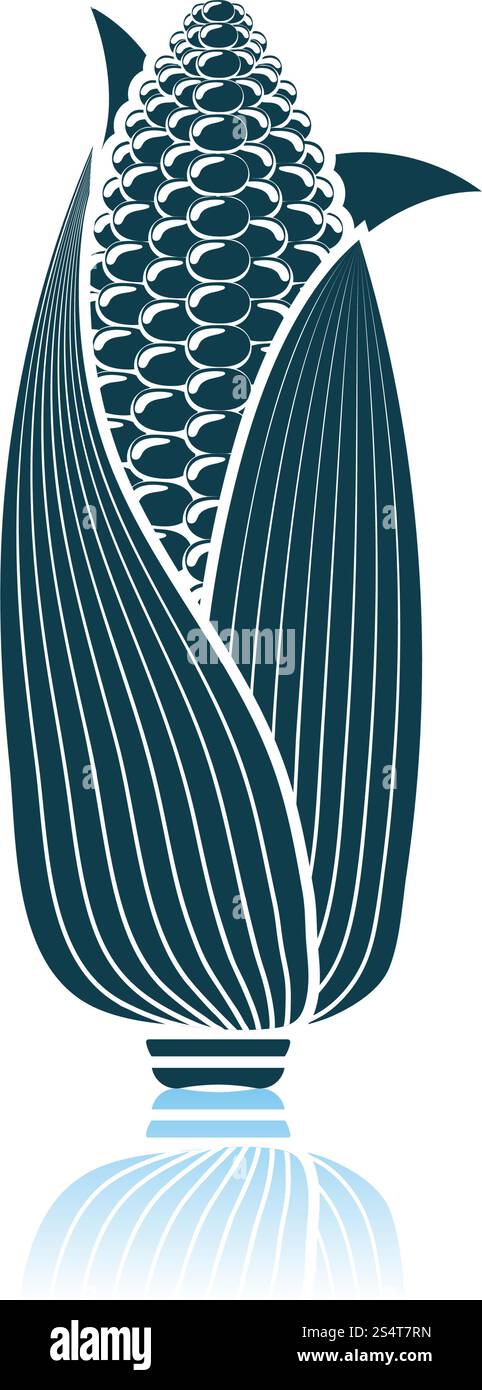 Corn Icon. Shadow Reflection Design. Vector Illustration Stock Vector ...
