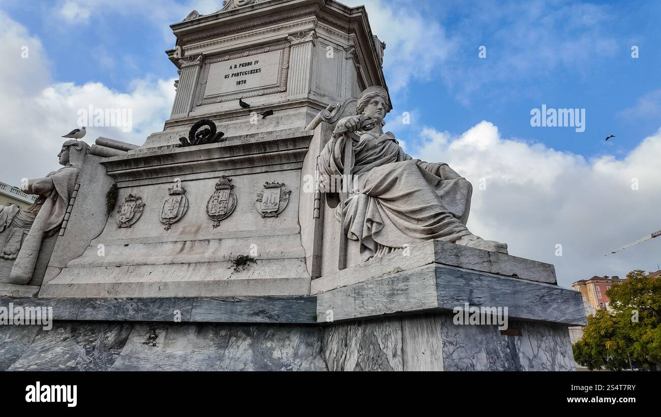 The Column of Pedro IV is a monument in Praça Dom Pedro IV, Lisbon ...