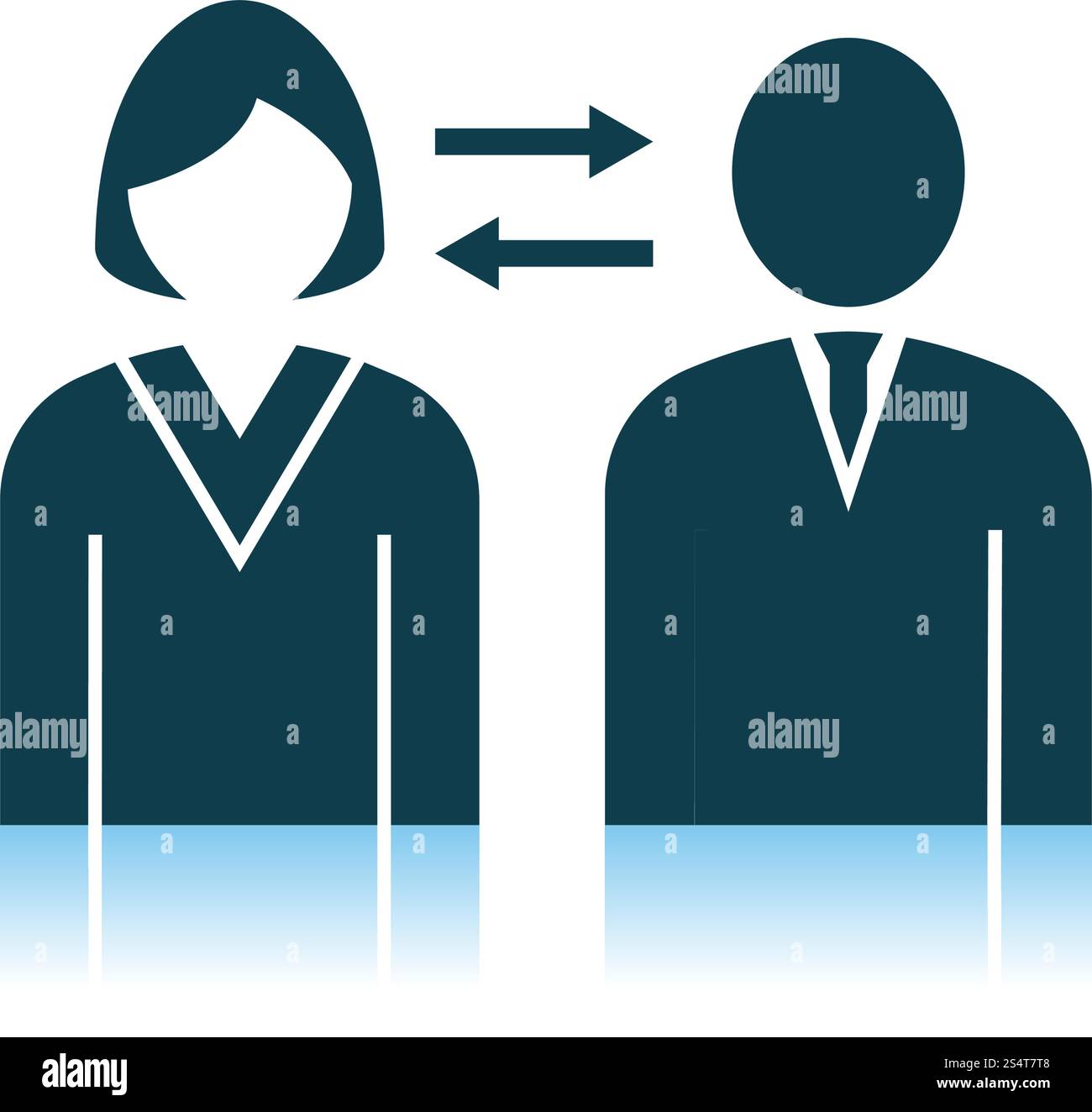 Corporate Interaction Icon. Shadow Reflection Design. Vector ...
