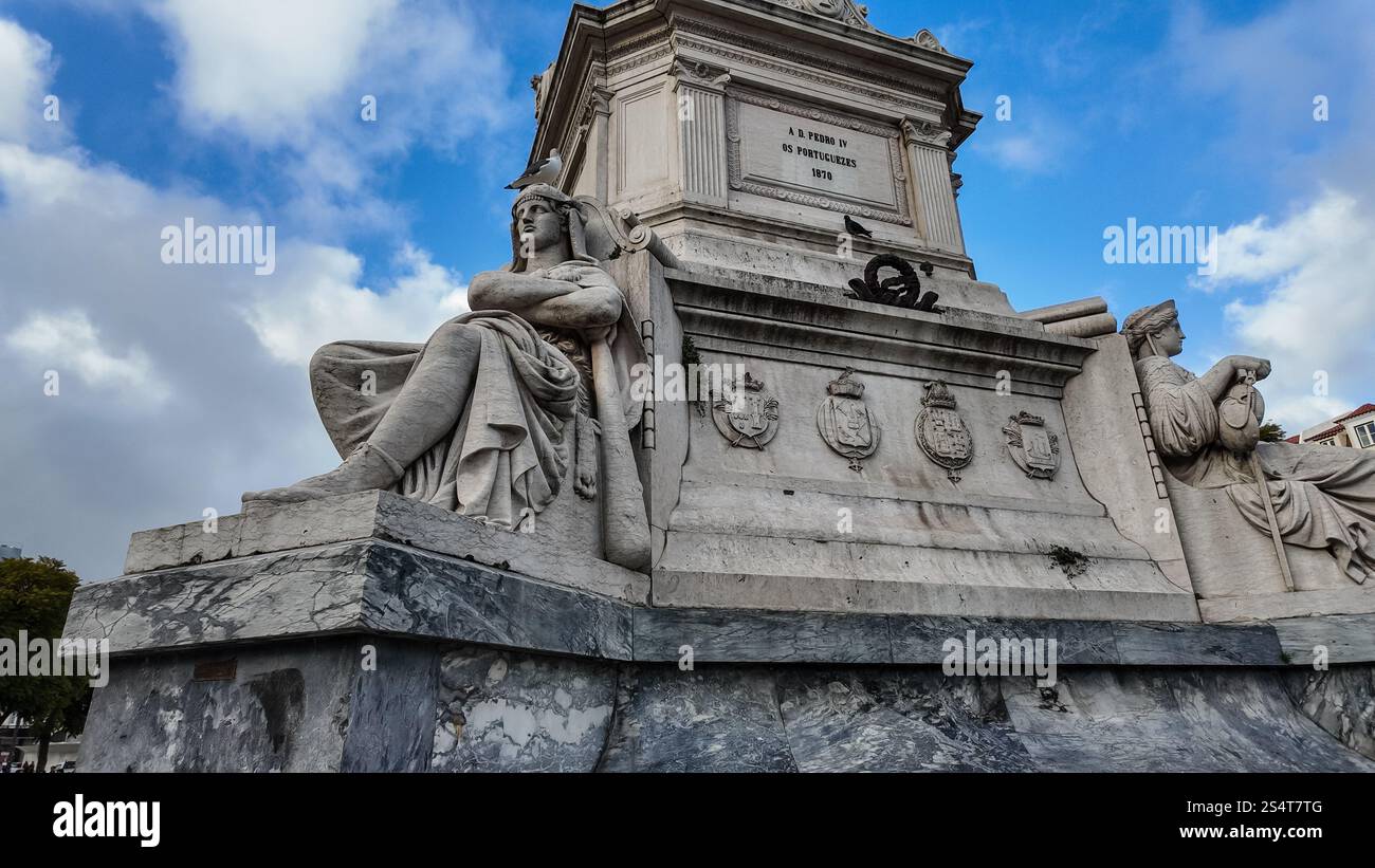 The Column of Pedro IV is a monument in Praça Dom Pedro IV, Lisbon ...