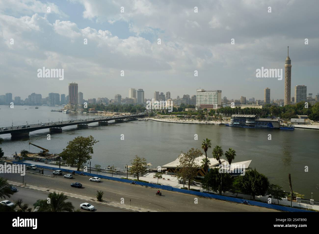 Central Cairo, Egypt (Cairo Tower, Gezira Island, Giza, Nile River ...