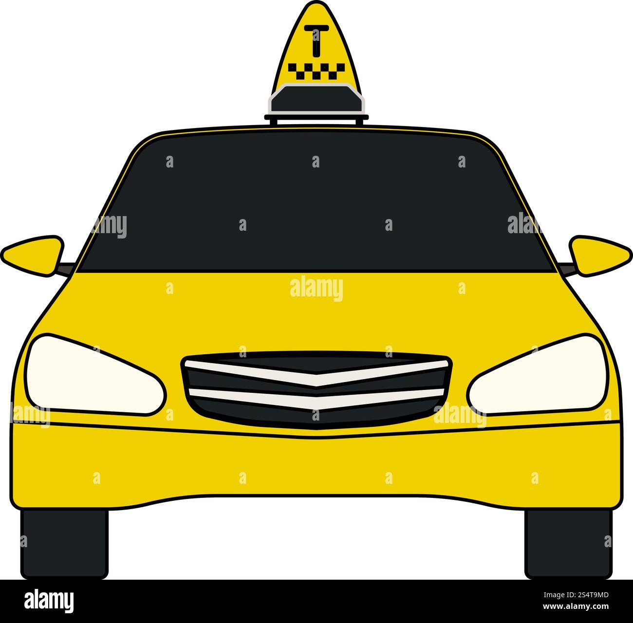 Taxi Icon. Outline With Color Fill Design. Vector Illustration Stock ...