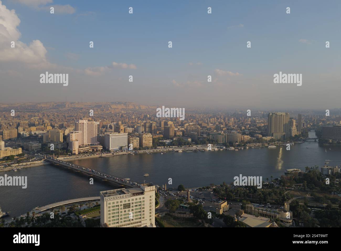 Central Cairo, Egypt (Cairo Tower, Gezira Island, Giza, Nile River ...
