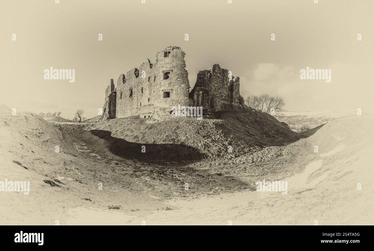 The ruins of Brough Castle in Cumbria being the ancestral home of the ...