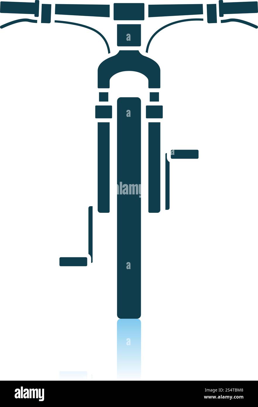 Bike Icon Front View. Shadow Reflection Design. Vector Illustration ...