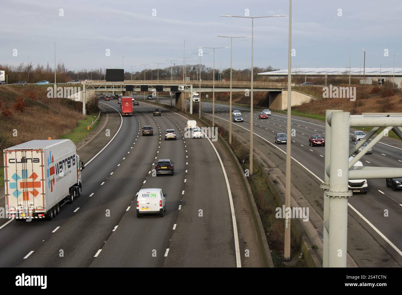 Light Fast Moving Traffic On The M1 Motorway By Luton Pepperstock ...