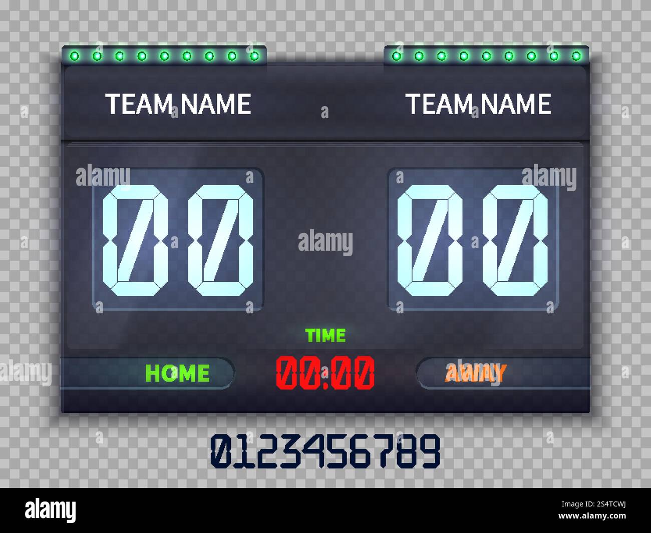 Soccer european football scoreboard with match time and score vector ...
