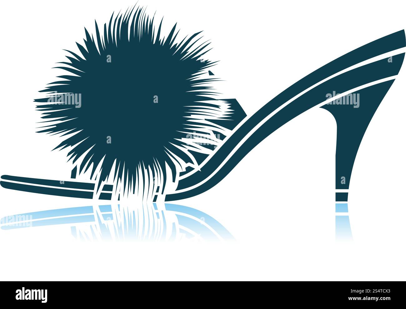 Woman Pom-pom Shoe Icon. Shadow Reflection Design. Vector Illustration ...