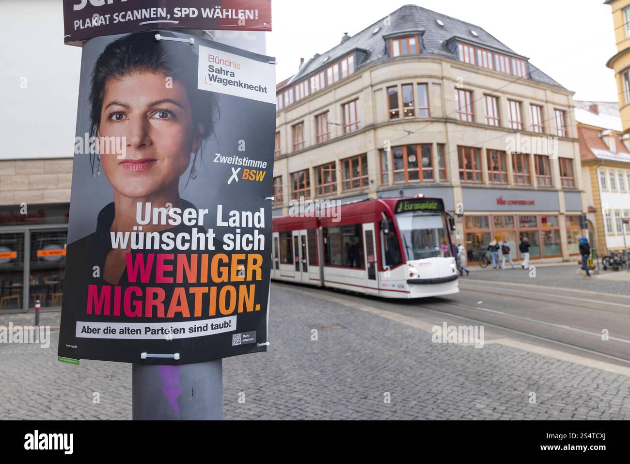 Bundestagswahlkampf 2025 1312025 - Ein Plakat des Buendnis Sarah ...