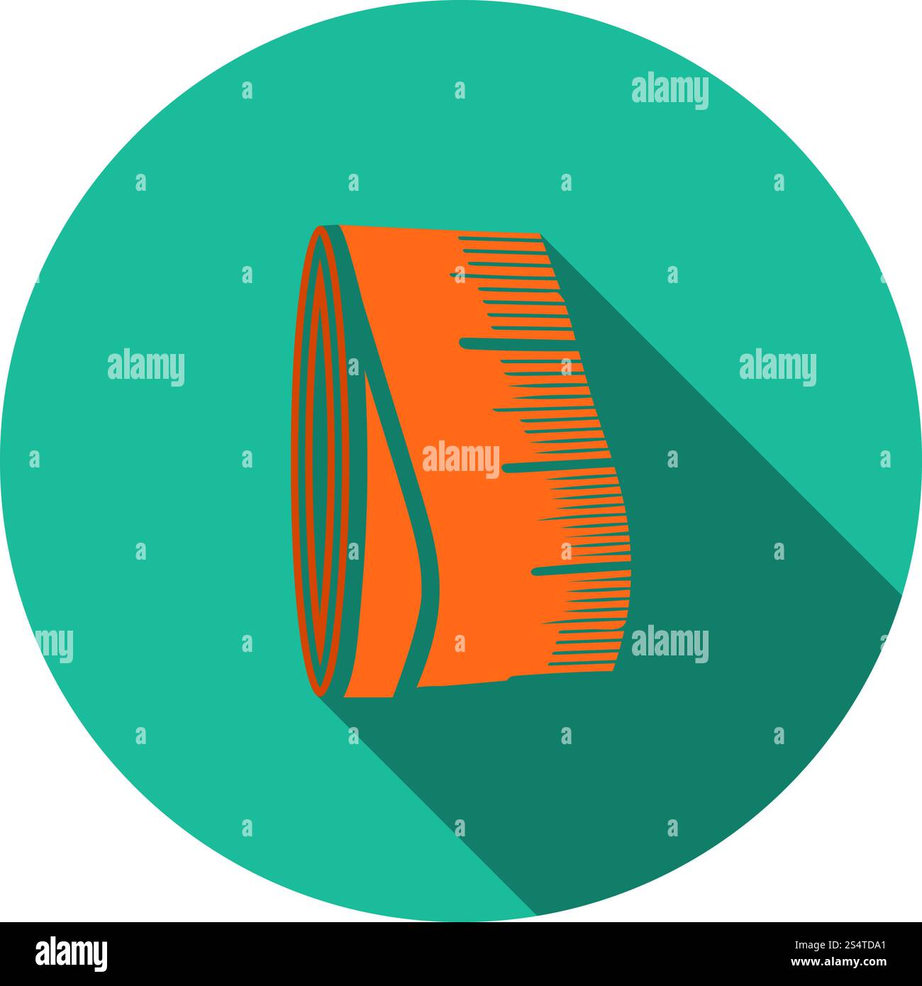 Tailor Measure Tape Icon. Flat Circle Stencil Design With Long Shadow ...