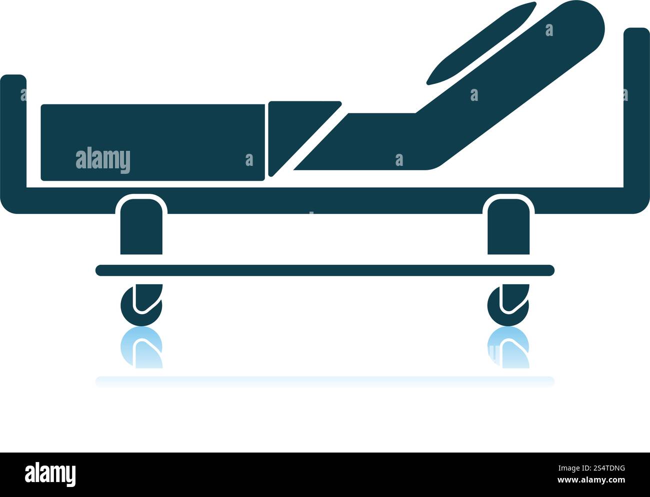 Hospital Bed Icon. Shadow Reflection Design. Vector Illustration Stock ...