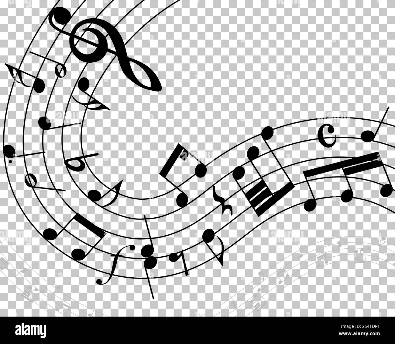 Musical note staff with lines. Vector illustration Stock Vector Image ...