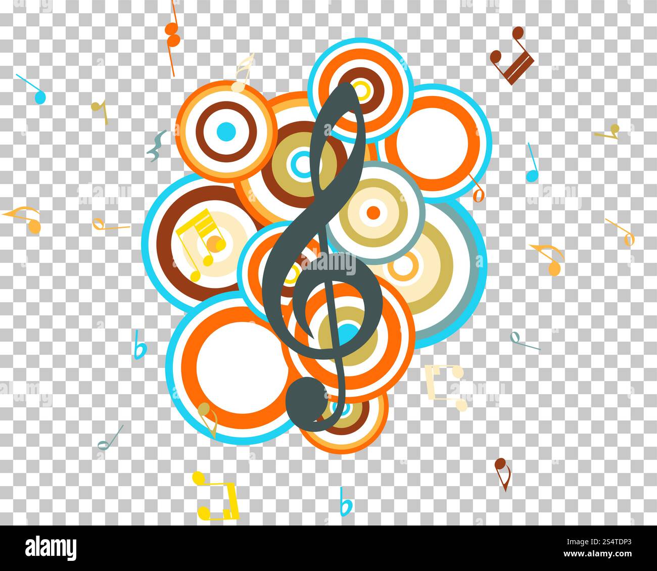 Musical retro notes staff background. Vector illustration Stock Vector ...