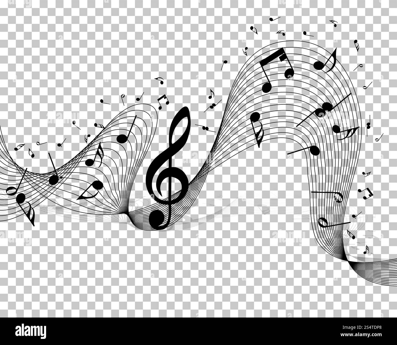 Vector musical notes staff background for design use Stock Vector Image ...